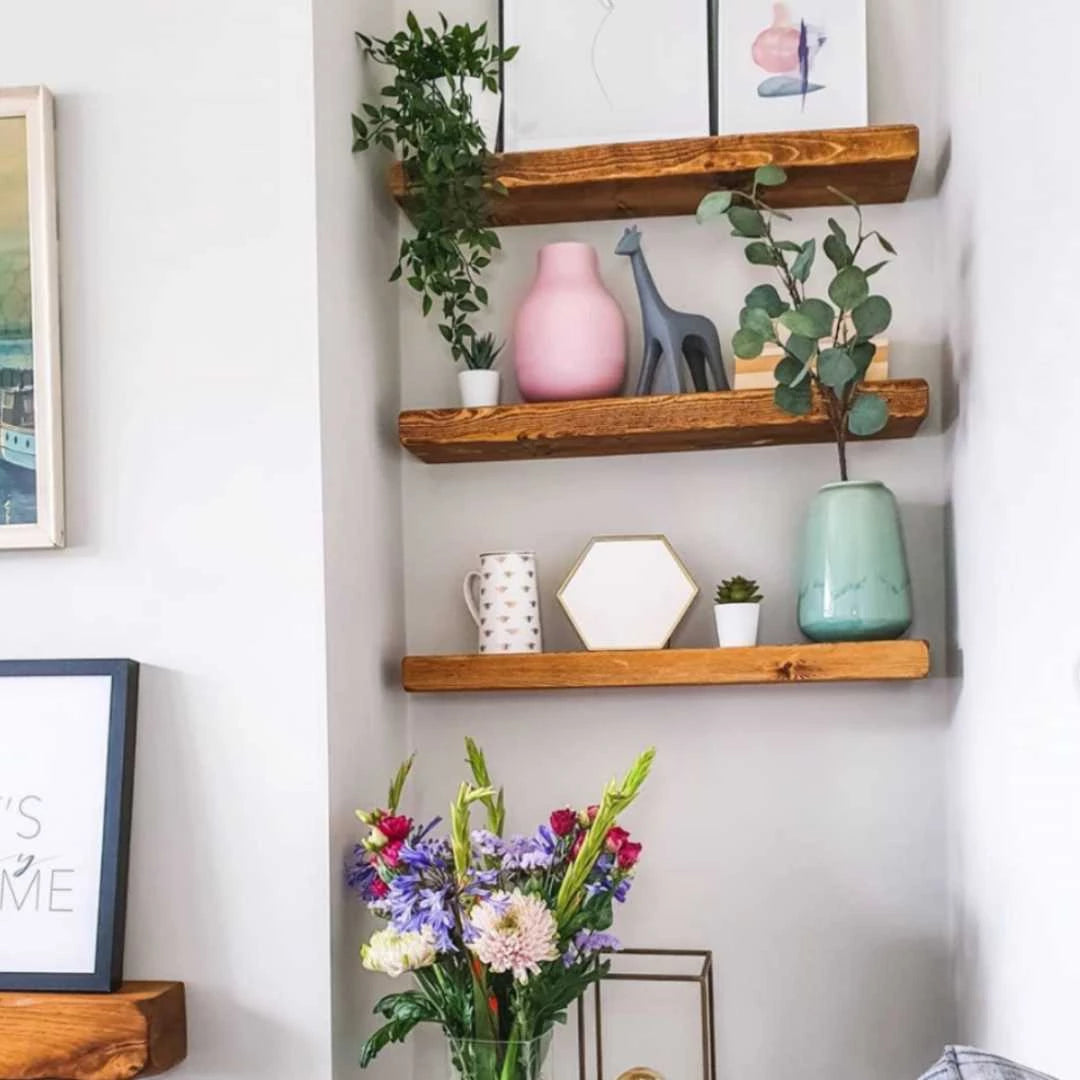 Rustic Wooden Living Room Shelves - Ben Simpson Furniture