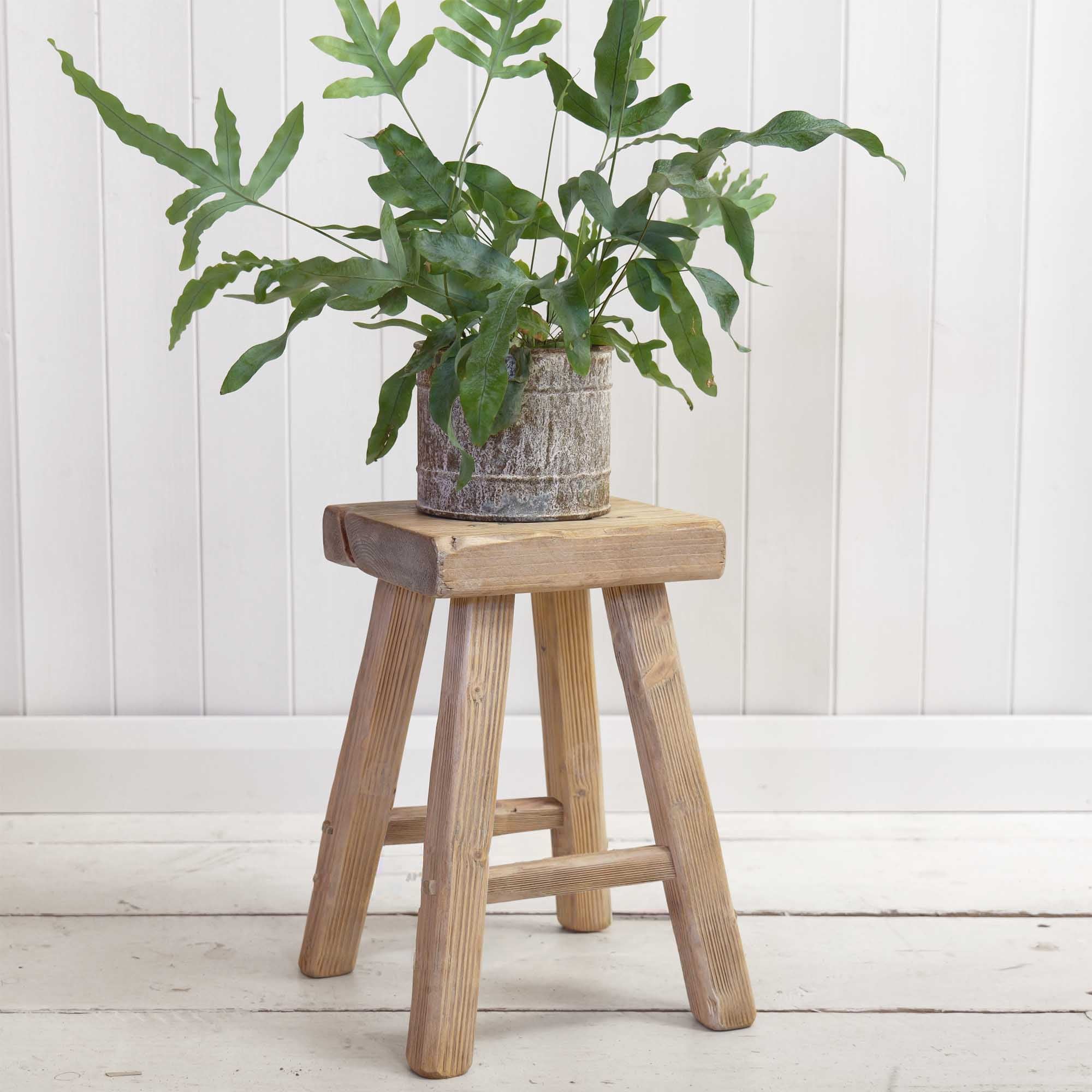 Reclaimed Wooden Stool - Square | Ben Simpson Furniture