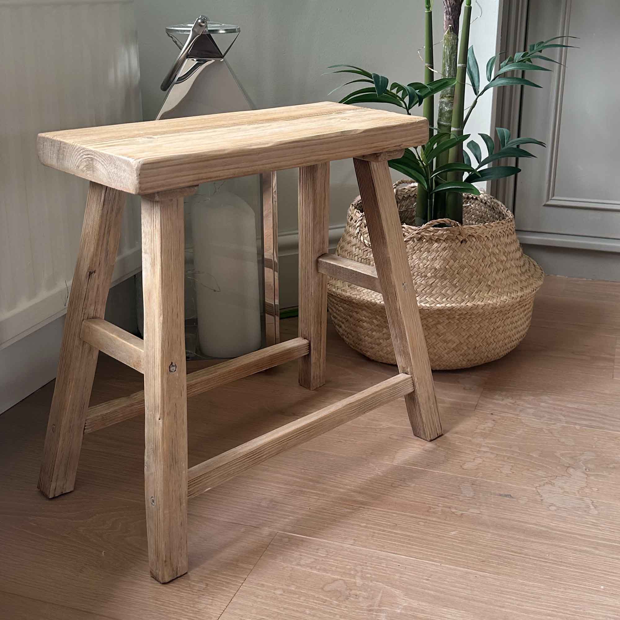 Rustic Reclaimed Wooden Stool – Ben Simpson Furniture