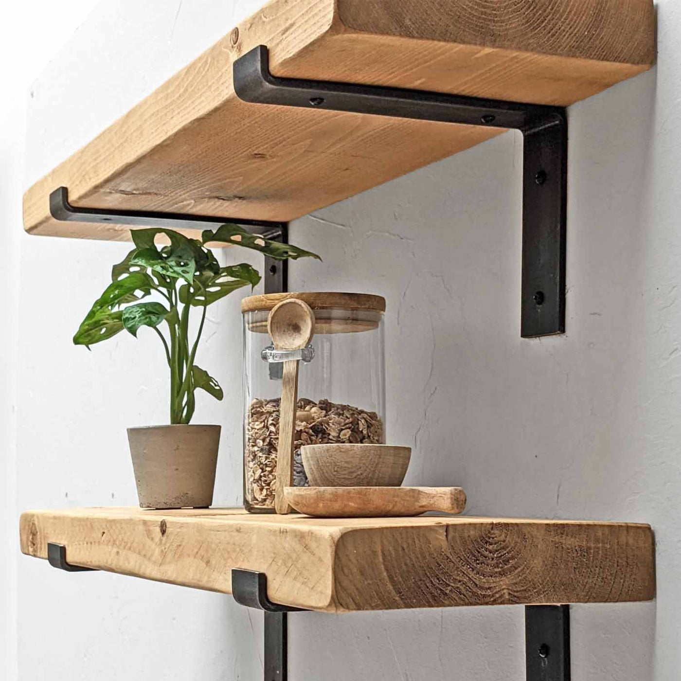Ben Simpson Furniture | Rustic Lipped Bracket Shelf - 22cm Depth
