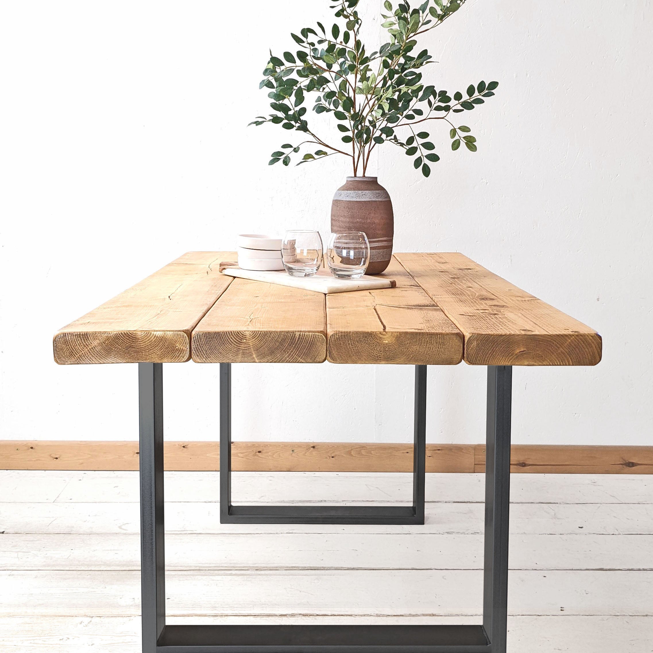 Rustic Wooden Kitchen Table | Square – Ben Simpson Furniture