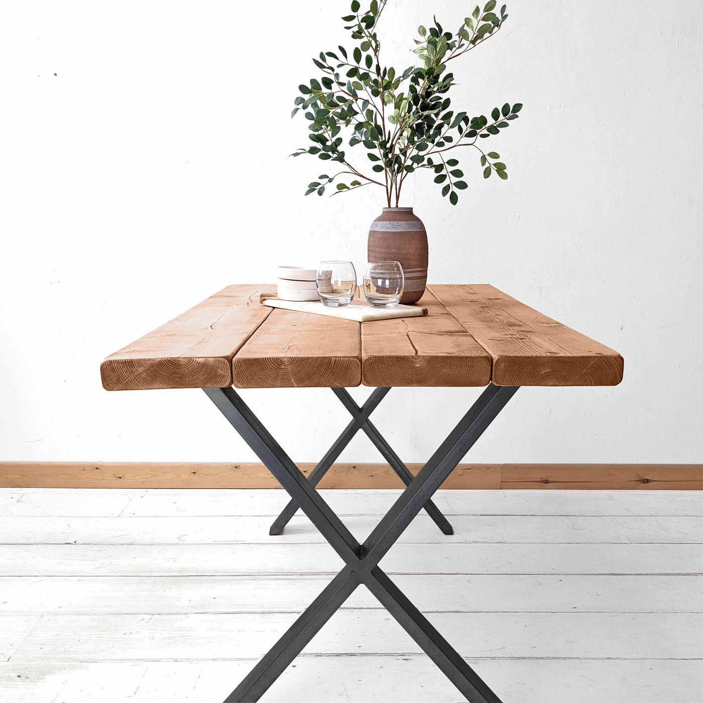 Rustic Furniture Set | X Frame Metal Legs – Ben Simpson Furniture