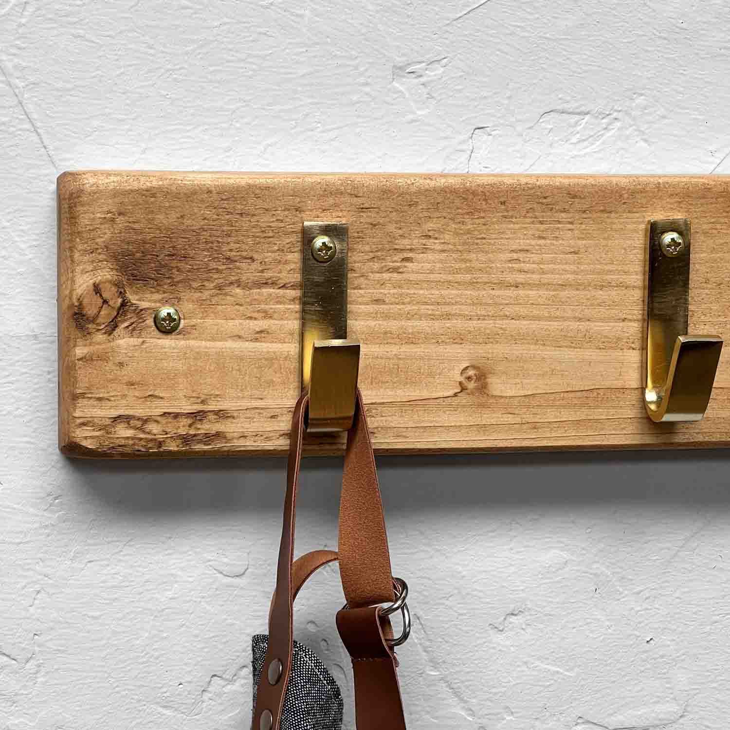 Wooden Coat Rack | Modern Gold Hooks | Ben Simpson Furniture